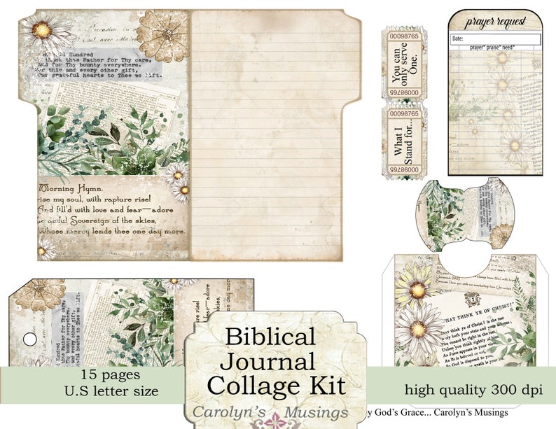 Printable Prayer Journal Collage Kit Devotional Journal - Etsy