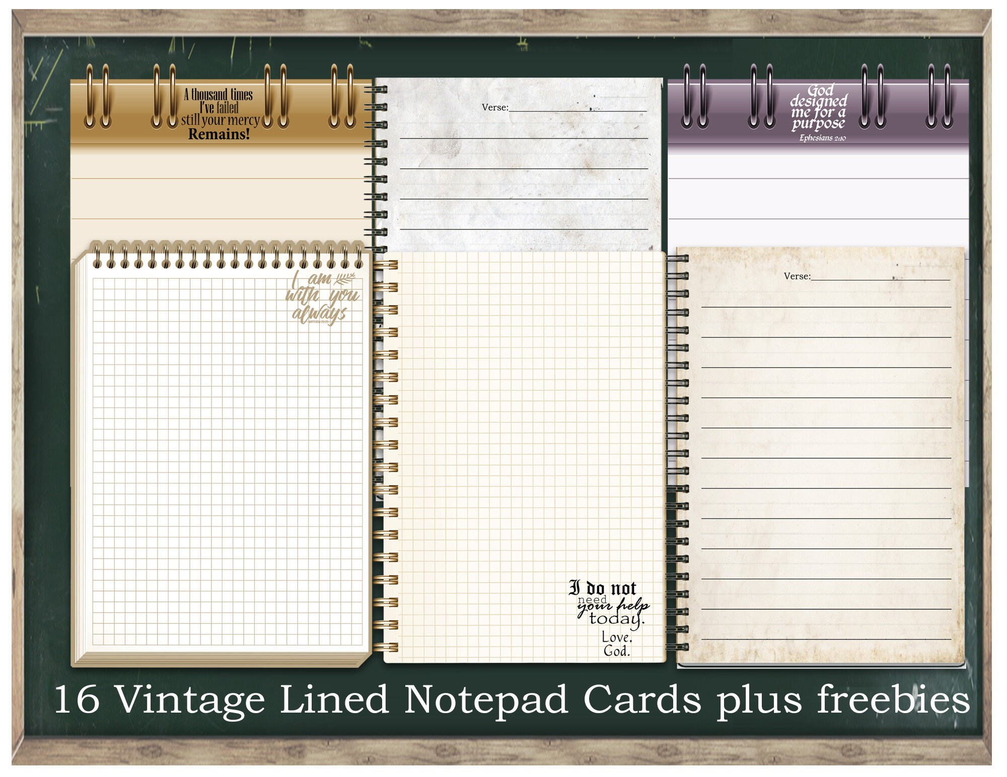 Vintage Lined Notepad Cards Printable Junk Journal Ephemera - Etsy