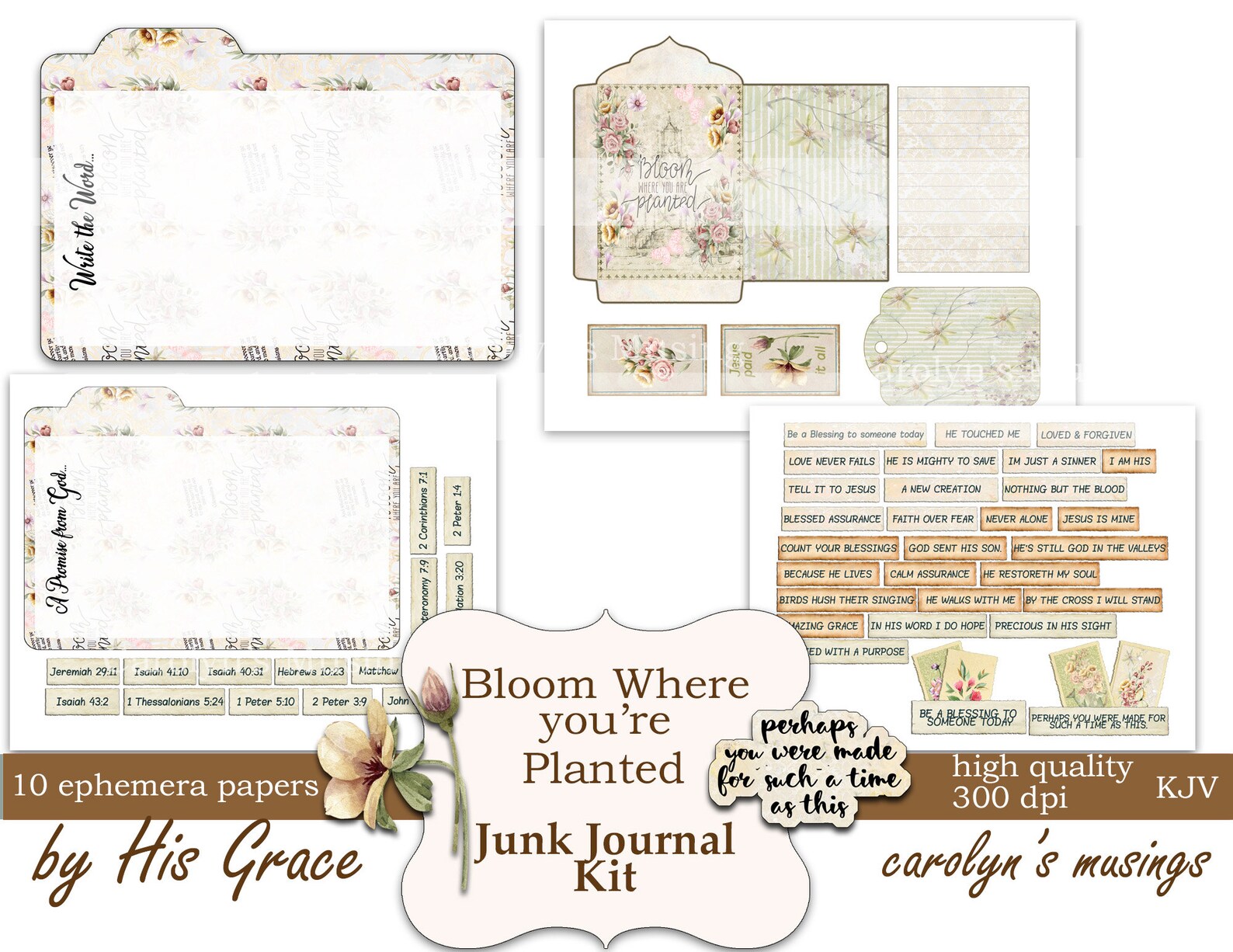 Printable Prayer Journal Kit KJV Scripture Ephemera Junk - Etsy