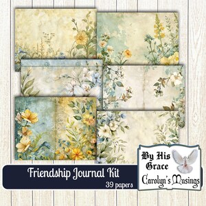 Christian Friendship Junk Journal Kit: Devotional Scrapbook Pages ...