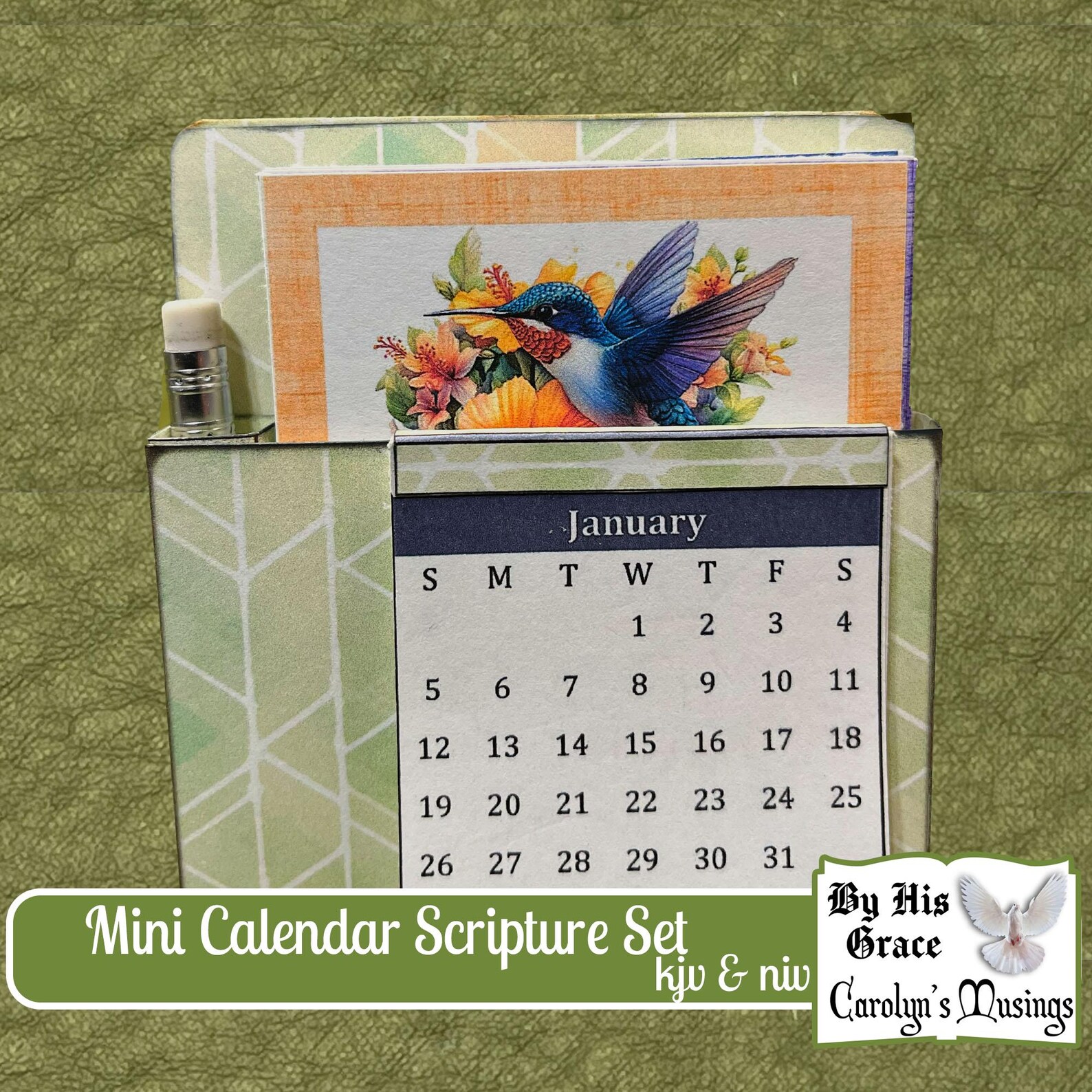 2025 Mini Calendar Scripture Set: KJV & NIV Memory Verses (digital ...