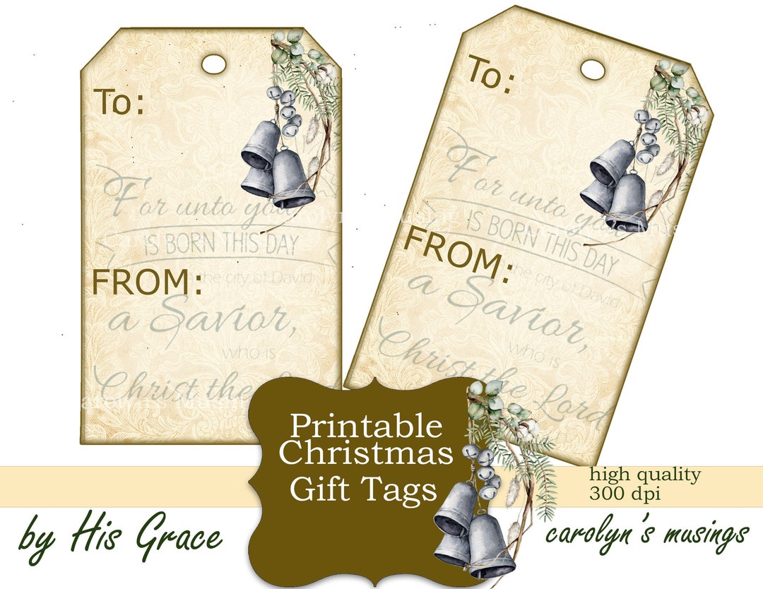 Christmas Tags, Printable Gift Tag, Digital Gift Tags, Holdiay Sticker ...