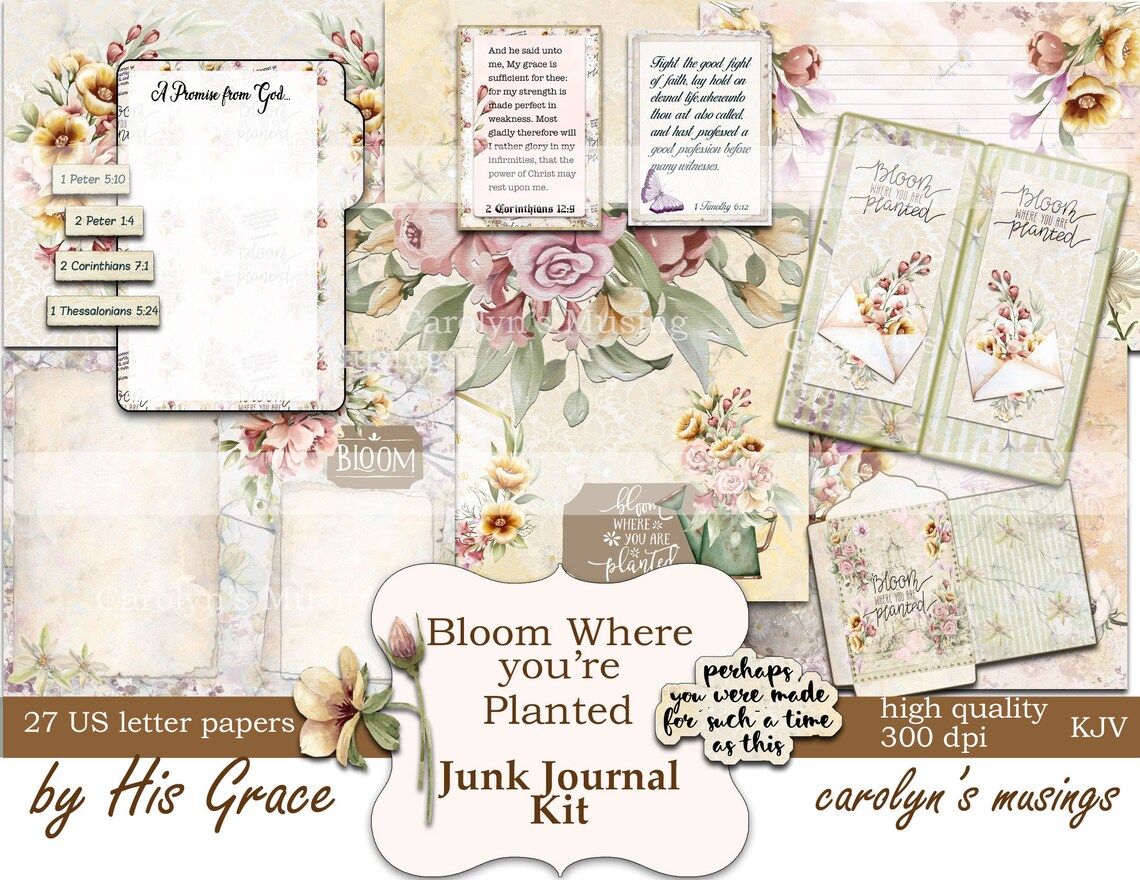 Printable Prayer Journal Kit KJV Scripture Ephemera Junk - Etsy
