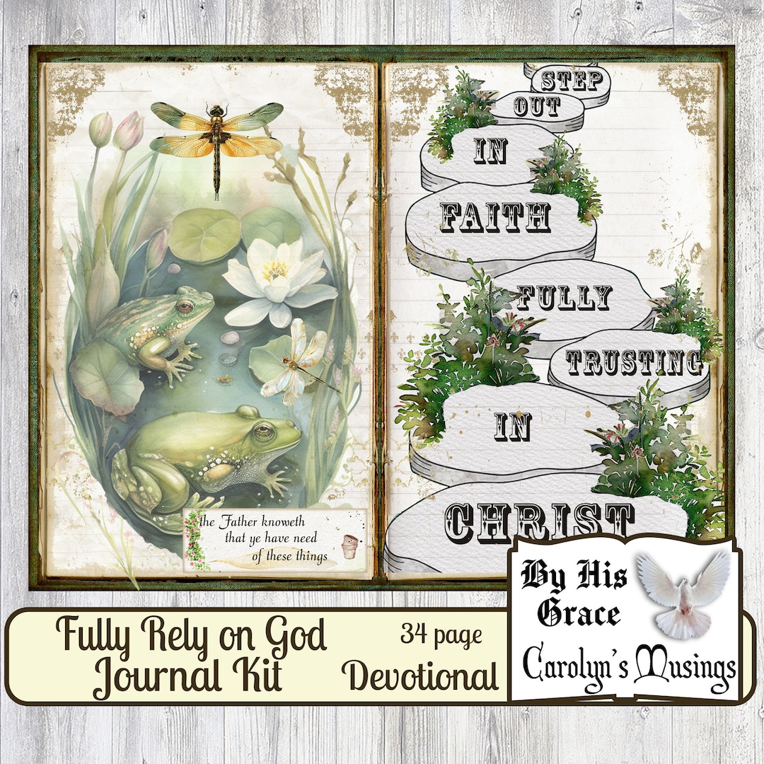 Devotional Journal Kit: Fully Rely on God, Ephemera JPG in Zip Format ...