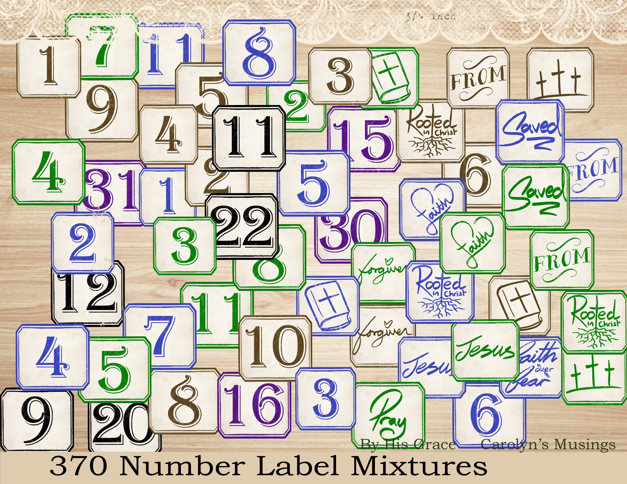 Numbers Labels Printable Prayer Journal Numerals Digital - Etsy