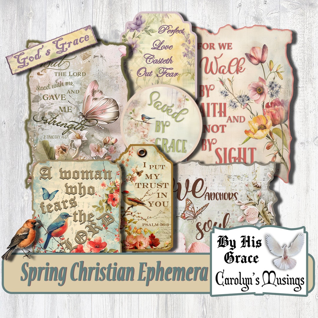 Spring Christian Ephemera: Printable Faith Scraps (digital Download) - Etsy
