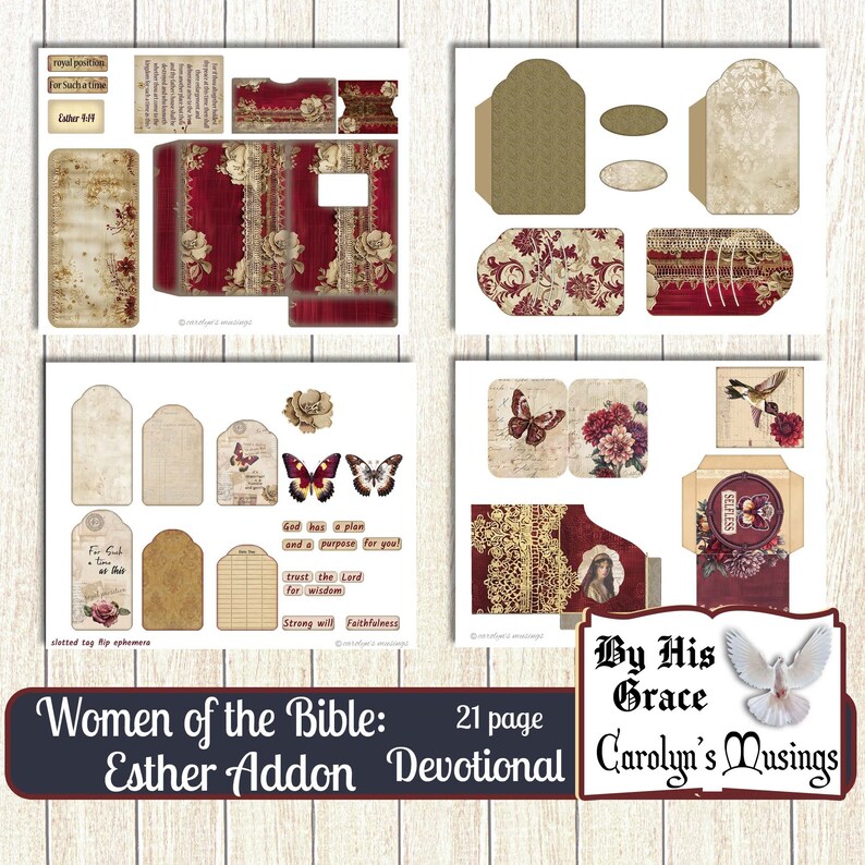 Esther Devotional Journal Kit: Women of the Bible Ephemera (printable ...