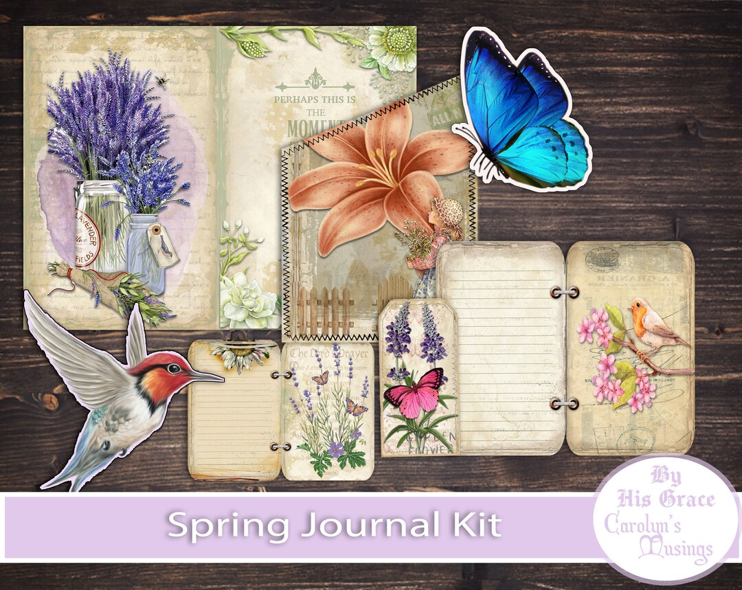 Spring Journal Kit, Junk Journal Pages, Ephemera, Printable Paper ...