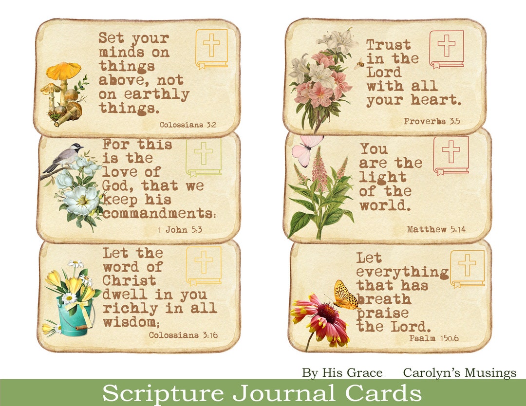 Printable Bible Verse Cards, Bible Journaling, Scripture Cards - Etsy