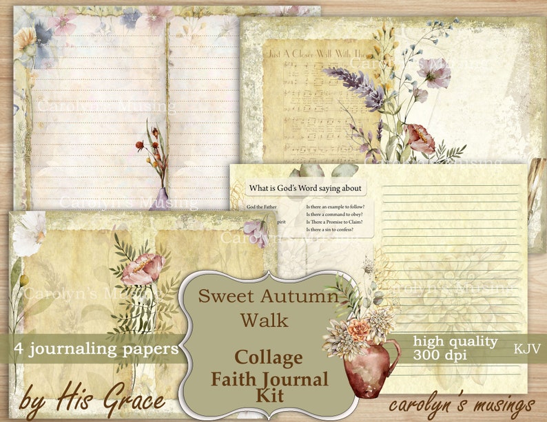 Autumn Prayer Journal Kit, KJV Scripture Ephemera (digital Download) - Etsy