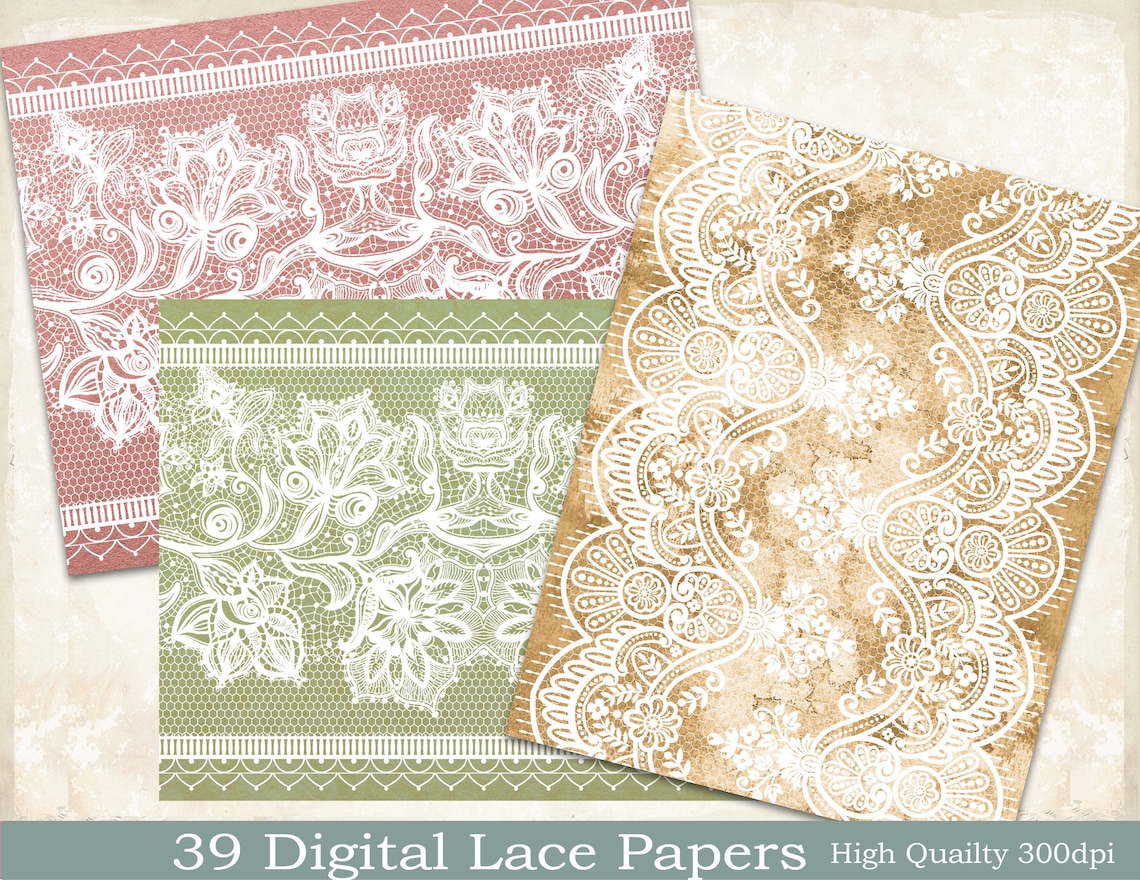 Vintage Lace Digital Paper, Junk Journal Kit (digital Download) - Etsy