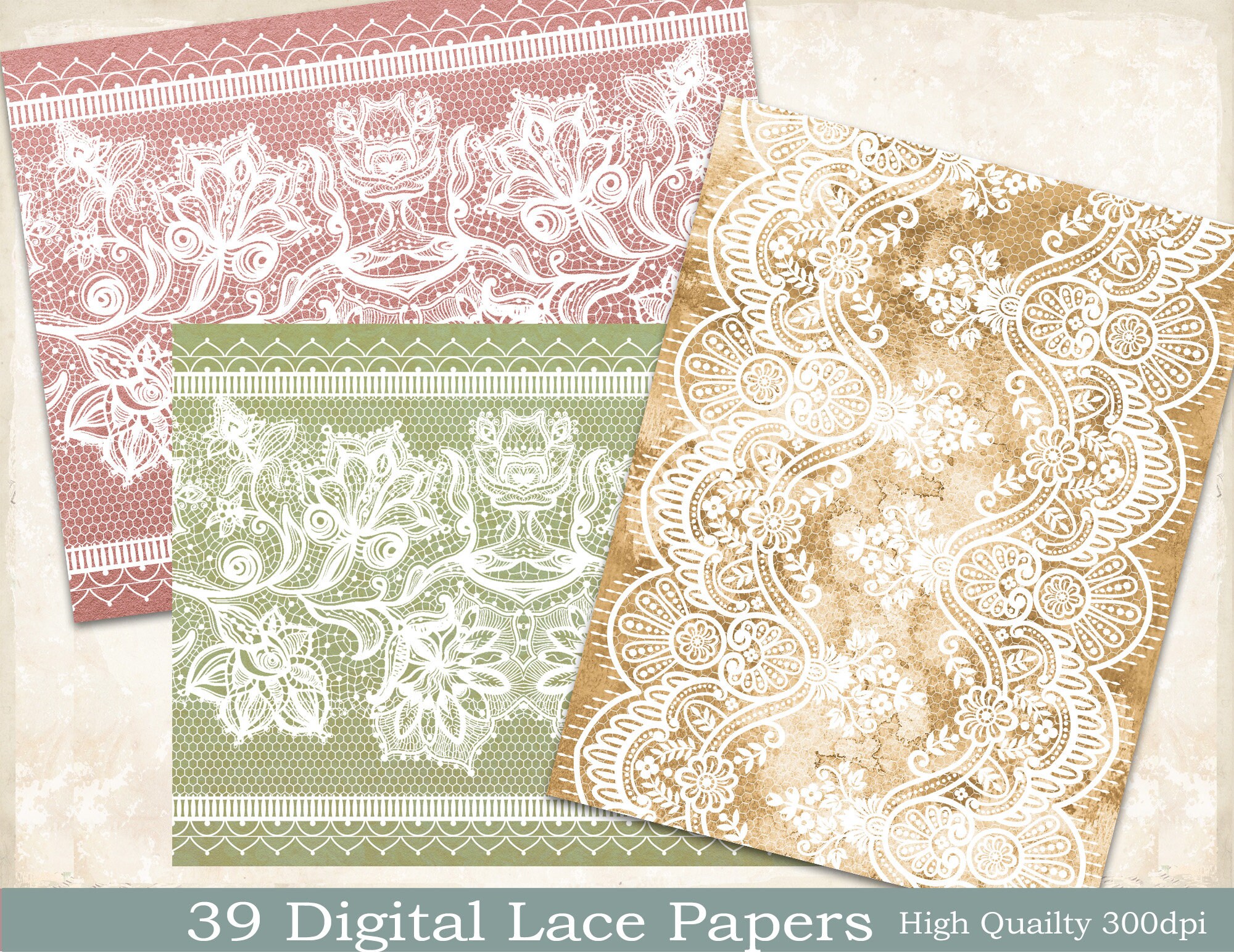 Vintage Lace Digital Paper, Junk Journal Kit (digital Download) - Etsy