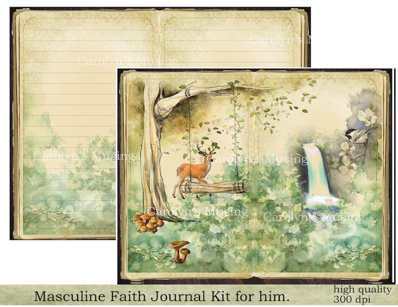 Printable Masculine Faith Journal Kit Christian Junk Journal - Etsy
