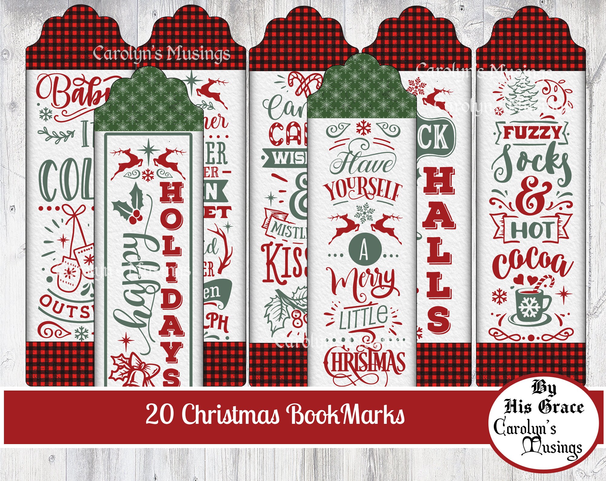 Printable Vintage Christmas Bookmarks With Retro Sayings - Etsy