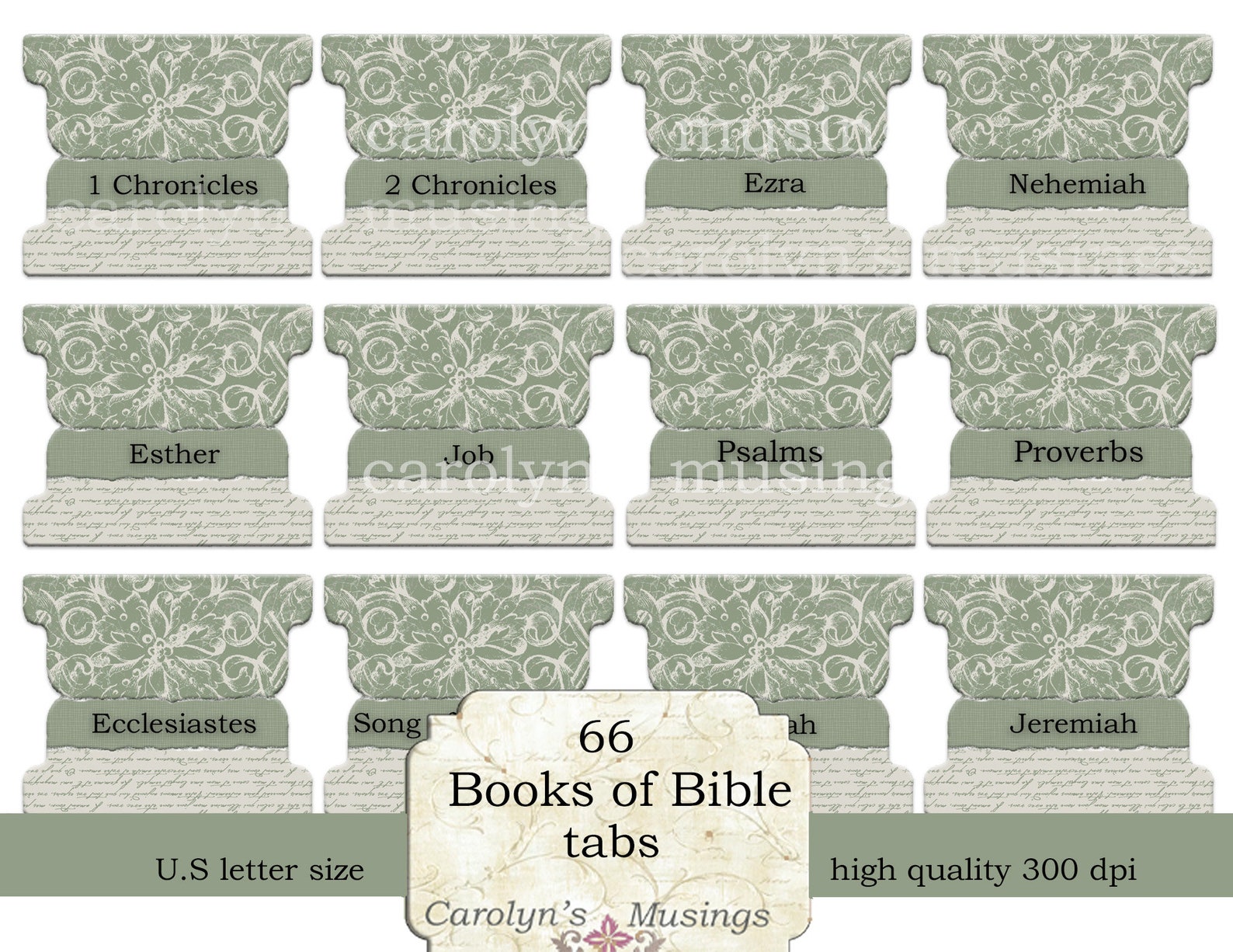 Books of the Bible Tabs Printable Bible Tabs for Bible - Etsy