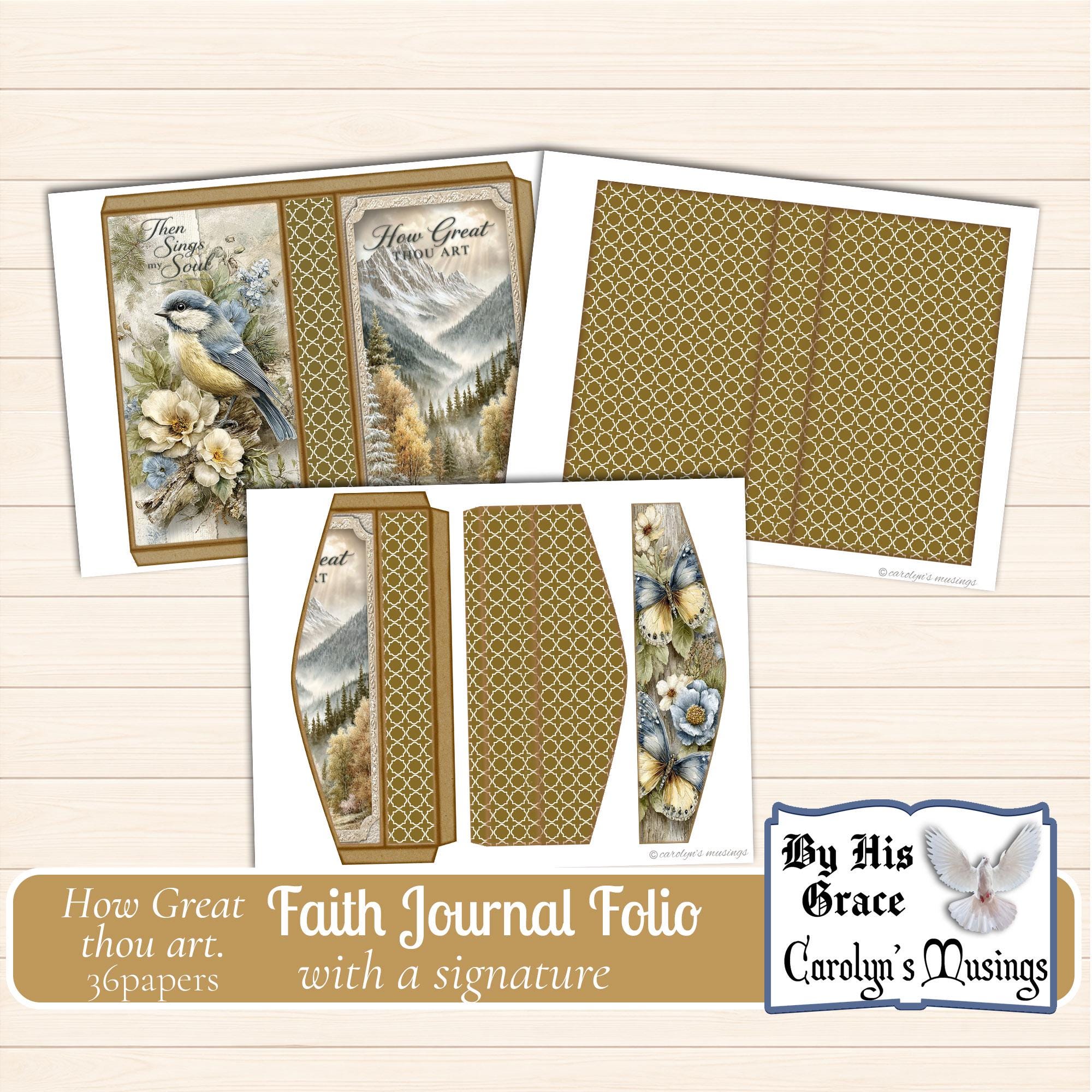 How Great Thou Art Journal Kit, Vintage Faith Folio (PDF Download A-4 ...