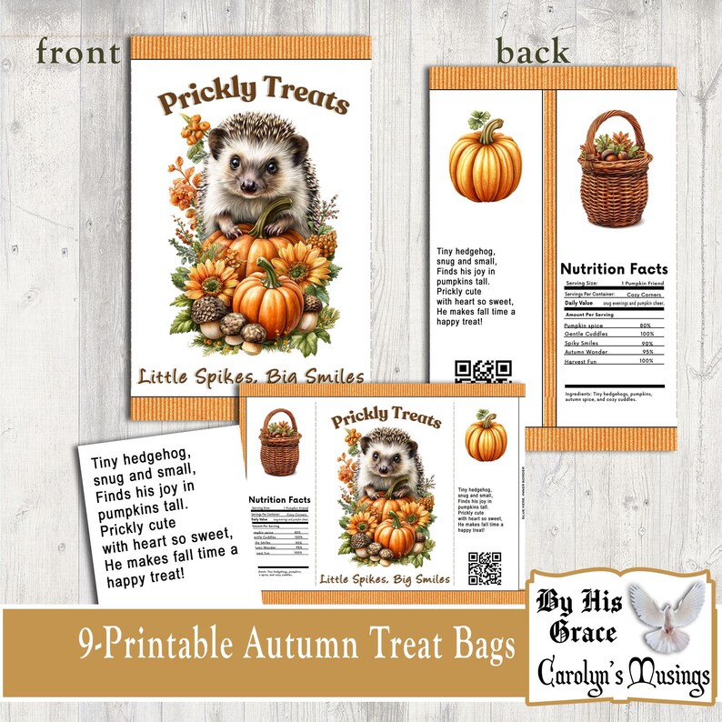 DIY Autumn Chip Bag Wrappers | Printable Holiday Treat Bags (digital ...
