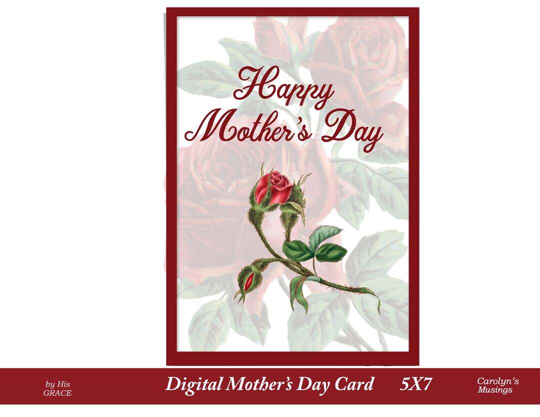 Digital Mothers Day Card, Printable Mother's Day Greeting Card, Mothers ...
