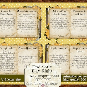 KJV Inspirational Bible Verse Ephemera 2, Prayer Journal Ephemera ...