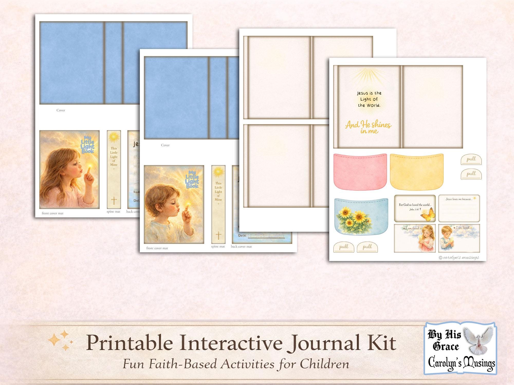 Printable Kids Bible Journal Kit Interactive Faith Activities Christian ...