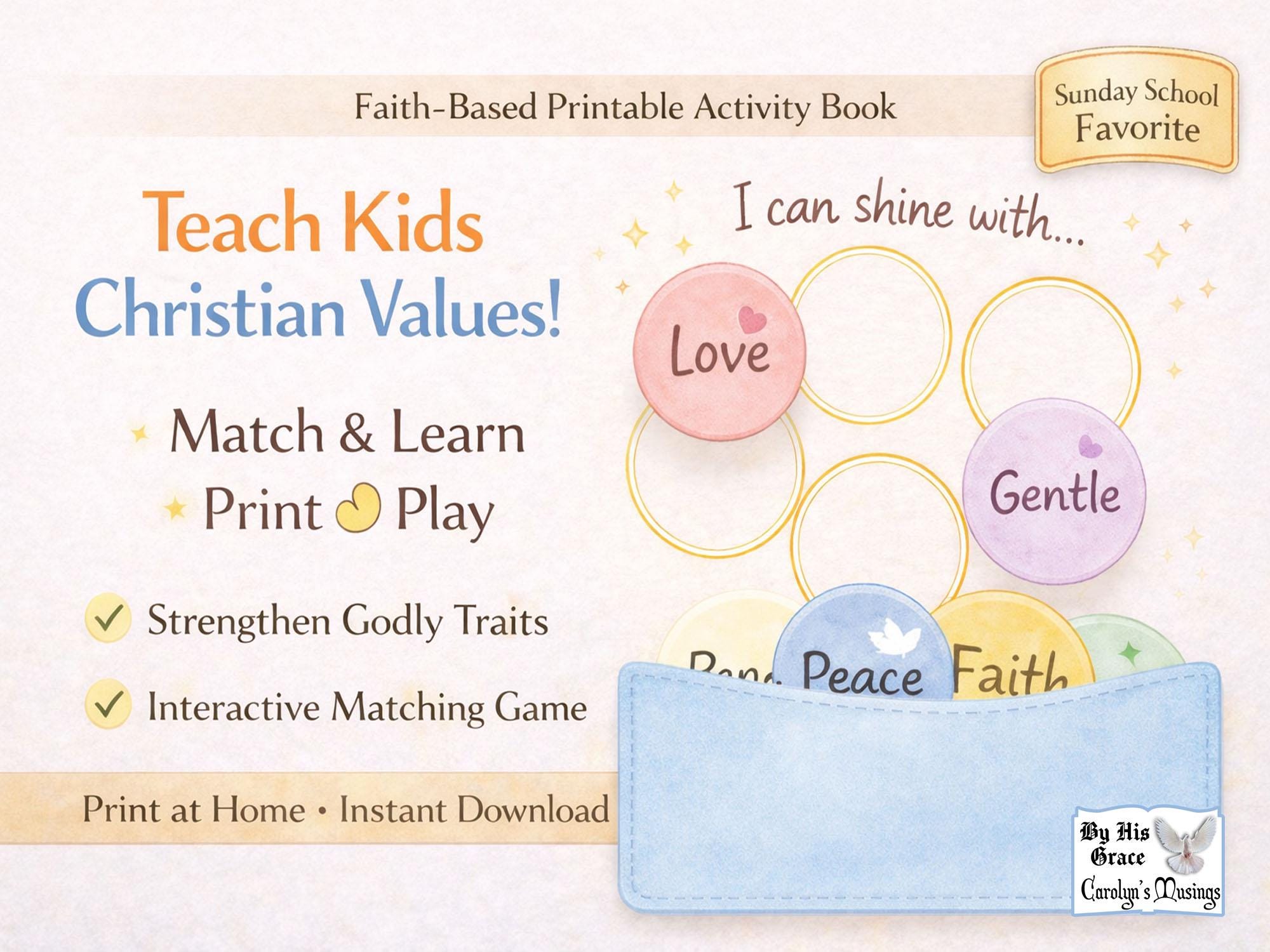 Printable Kids Bible Journal Kit Interactive Faith Activities Christian ...