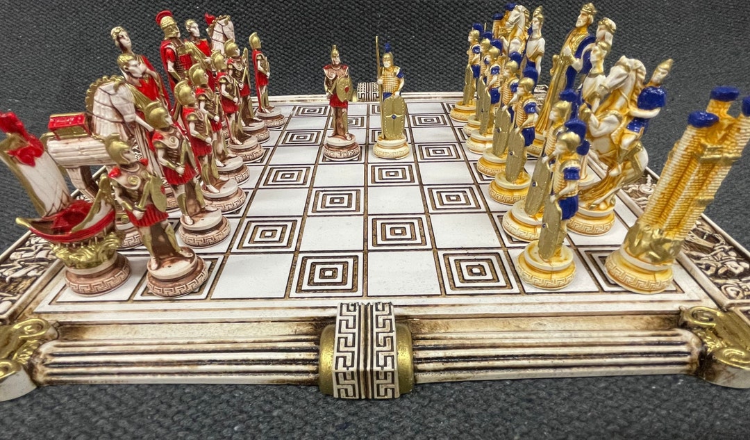 Trojan War Chess Set-troy Vs Greece 33cm 12.99 Solid Board-hand Craved ...