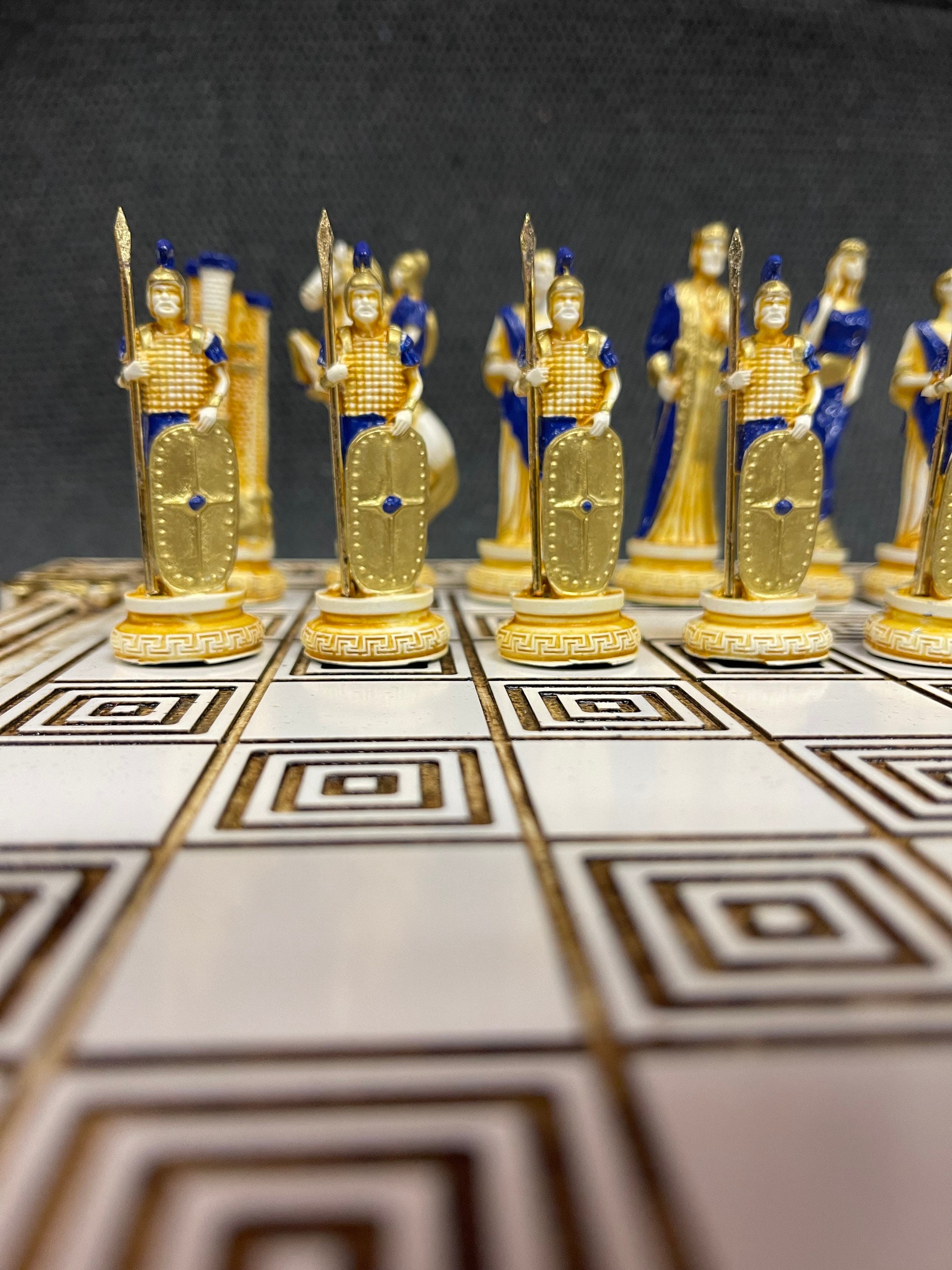 Trojan War Chess Set-troy Vs Greece 33cm 12.99 Solid Board-hand Craved ...