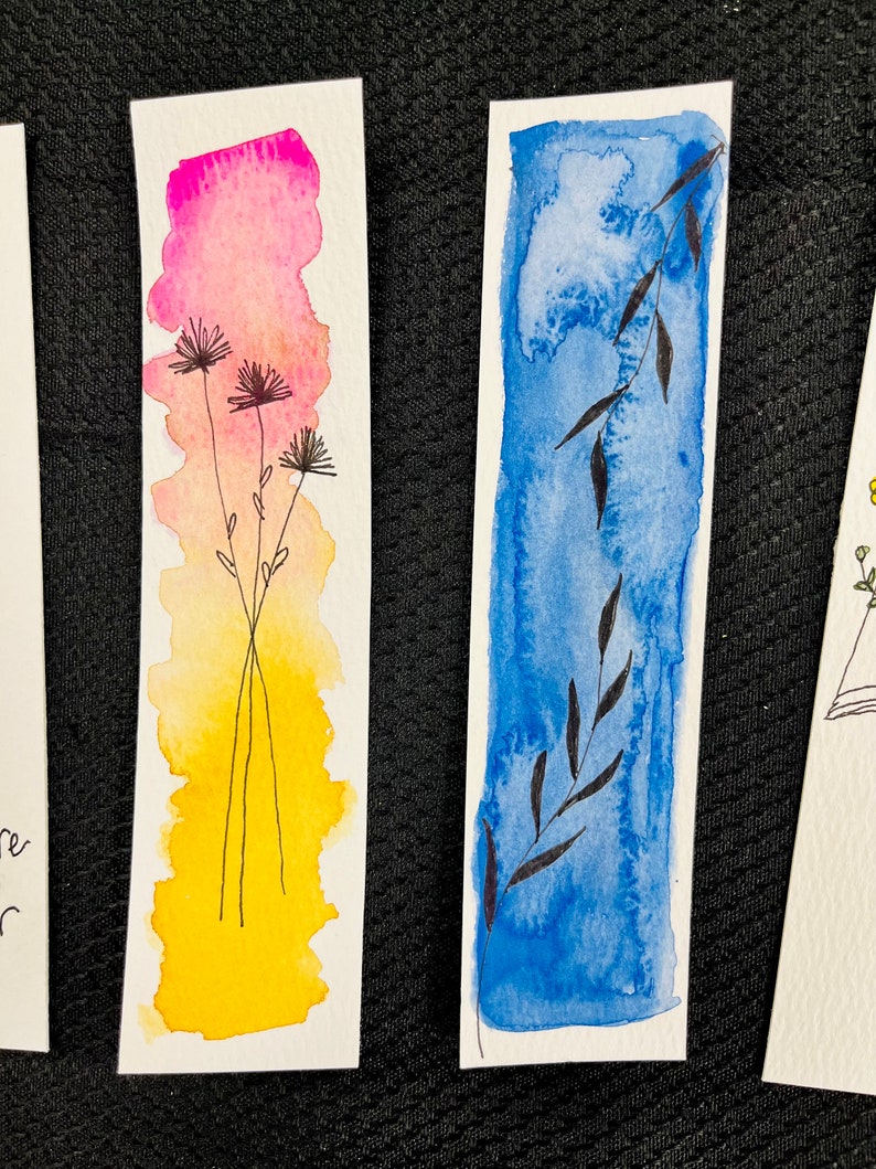 Handmade Watercolor Bookmarks - Etsy