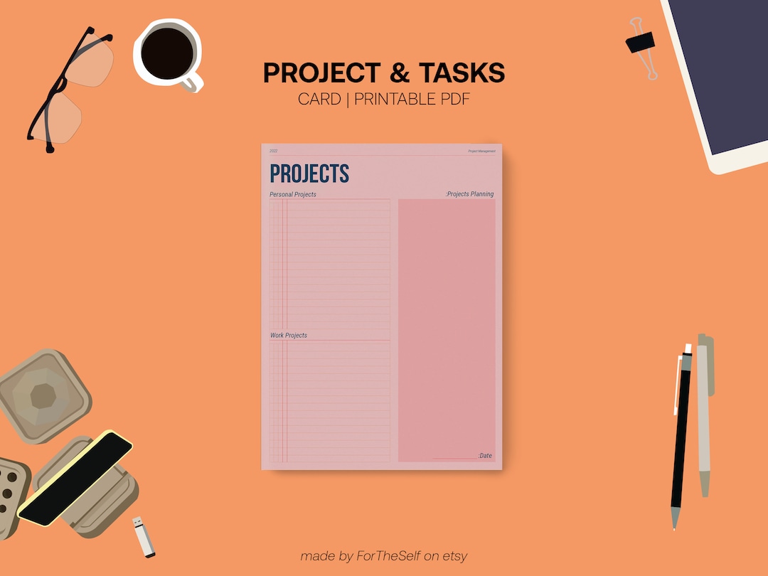 Project Card | Tasks Card | Planner | Organizer | Project Management ...