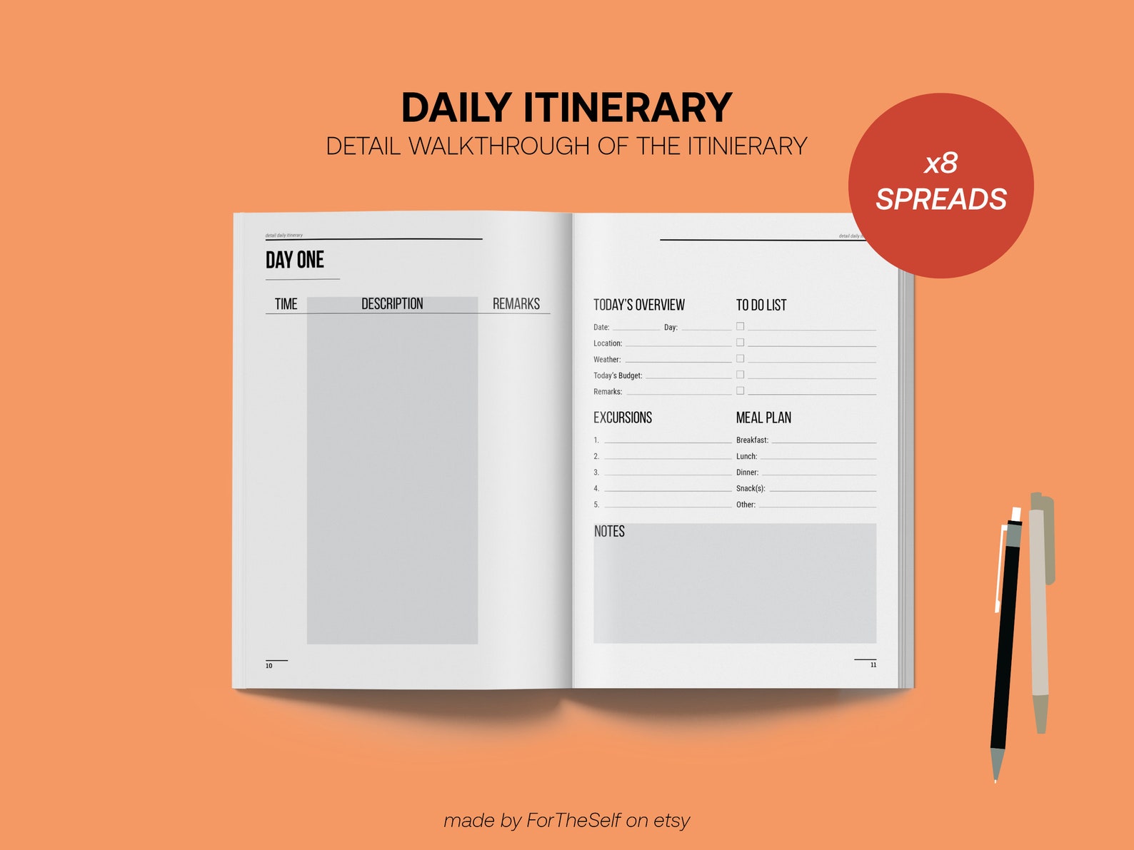 Travel Itinerary | Trip Itinerary | Travel Organizer | Vacation ...