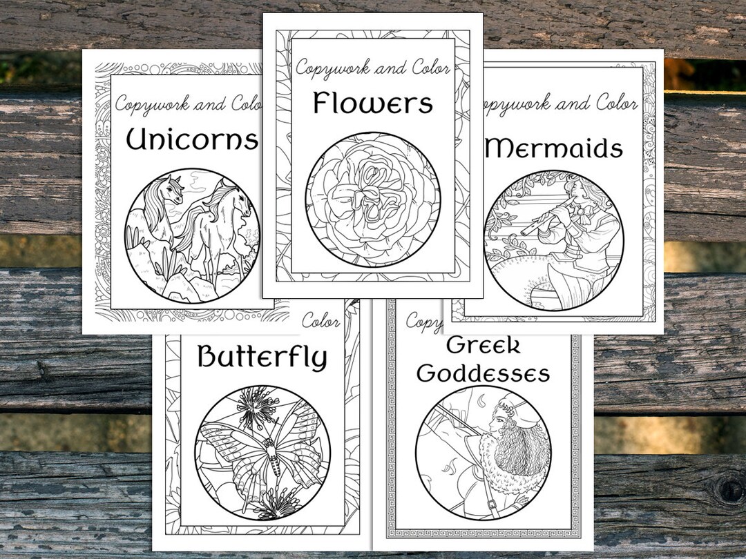 English Copywork and Color Bundle Themes: Greek Goddesses, Flowers ...