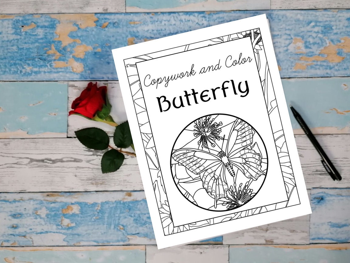 English Copywork and Color Butterfly - Etsy