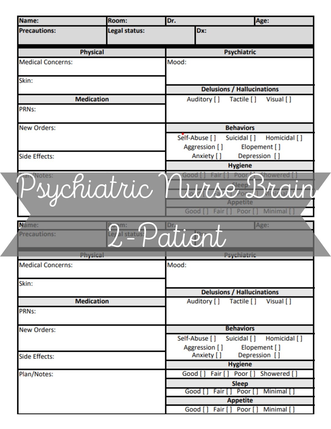 Behavioral Health Report Sheet 2 Patient Psych Nurse Report Sheet Nurse ...