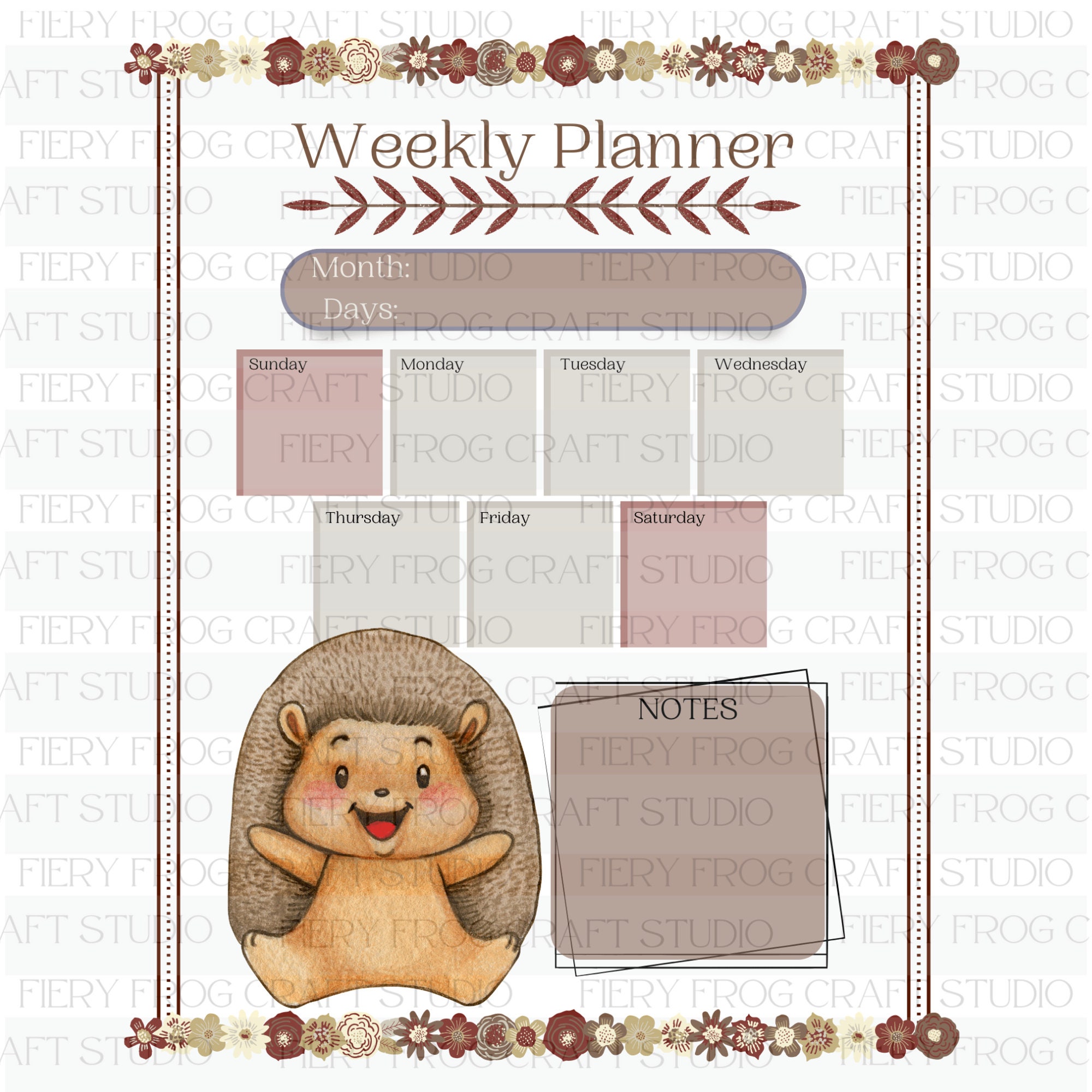 Weekly Planner Digital File 52 Printable Cottagecore - Etsy