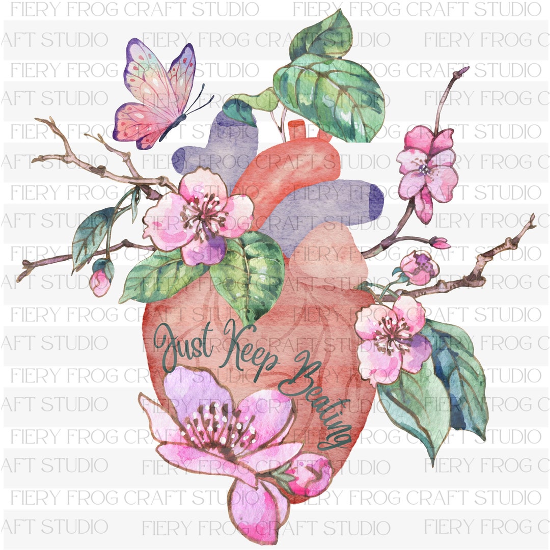 Floral Heart Anatomy PNG, Cardiac Nurse Design (digital Download) - Etsy
