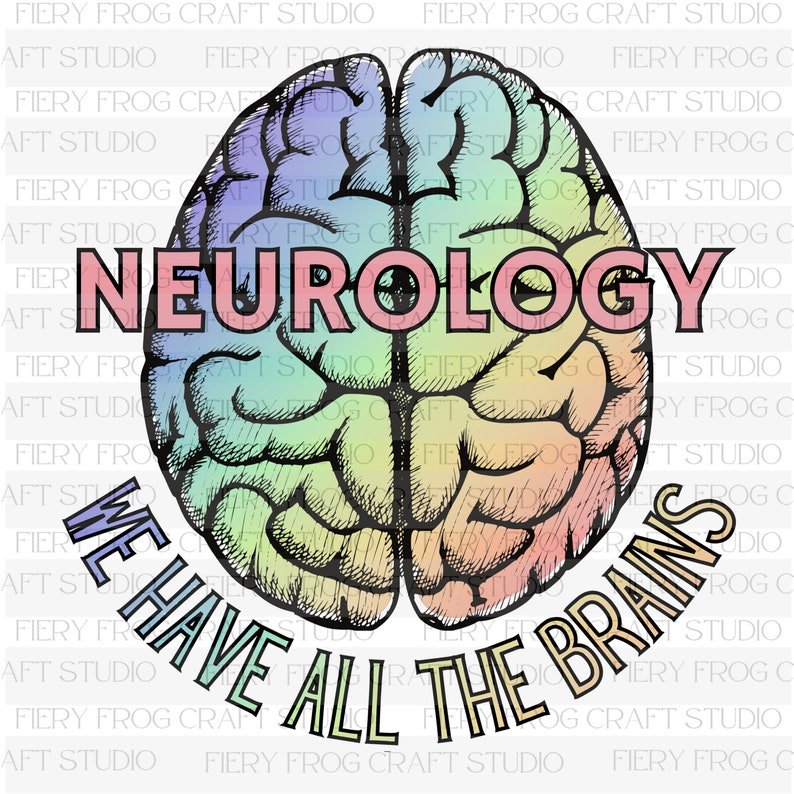 Neurology Brain Digital PNG, Pastel Rainbow DTF and Sublimation Art - Etsy