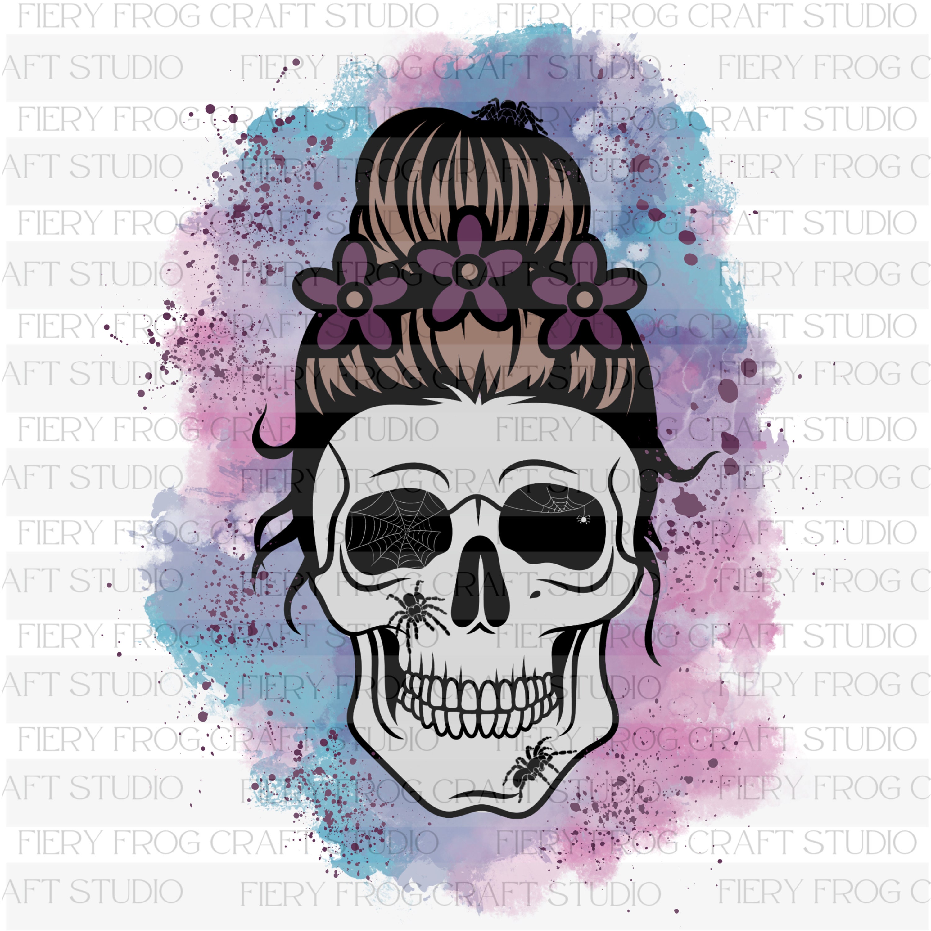 Tired Mom Png Mom Bun on Skull Sublimation Dead Inside Dtf for Mother ...