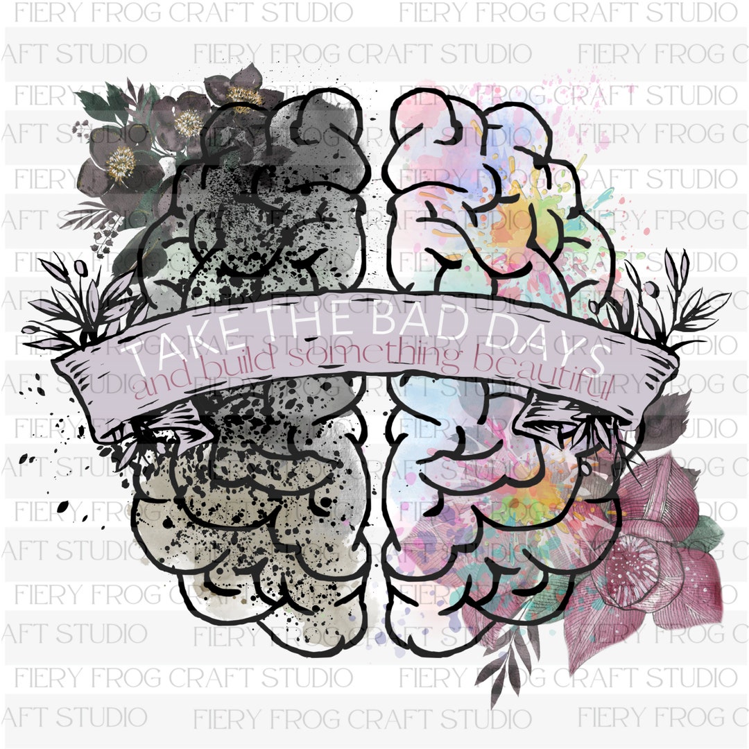 Borderline Personality PNG Rainbow Brain Sublimation Bipolar Art ...
