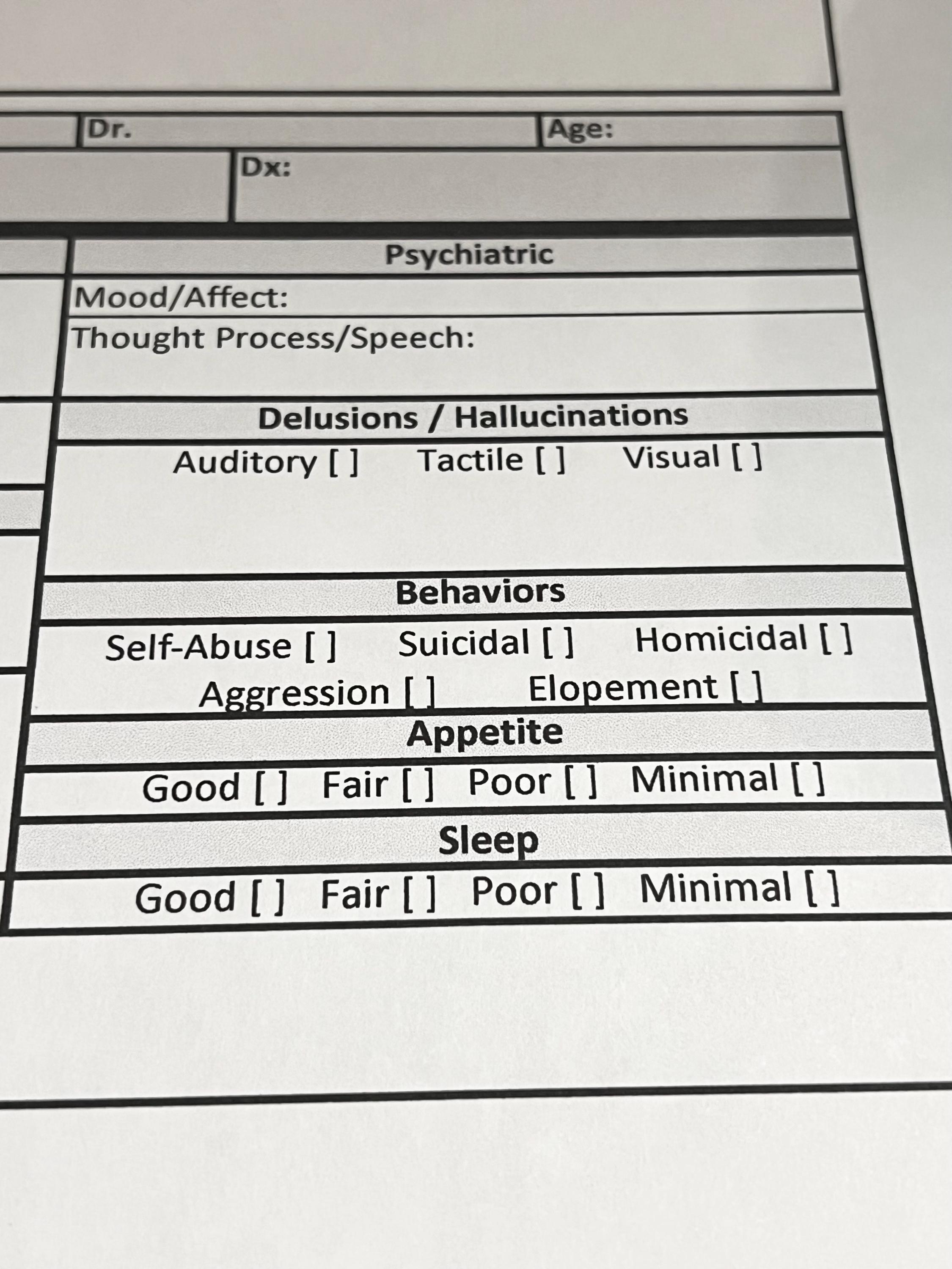 Psychiatric Nurse Report Sheet, Mental Health SBAR (printable Pages) - Etsy