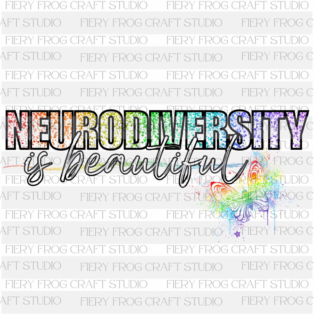Neurodiversity Butterfly PNG, Rainbow Autism ADHD Awareness (digital ...