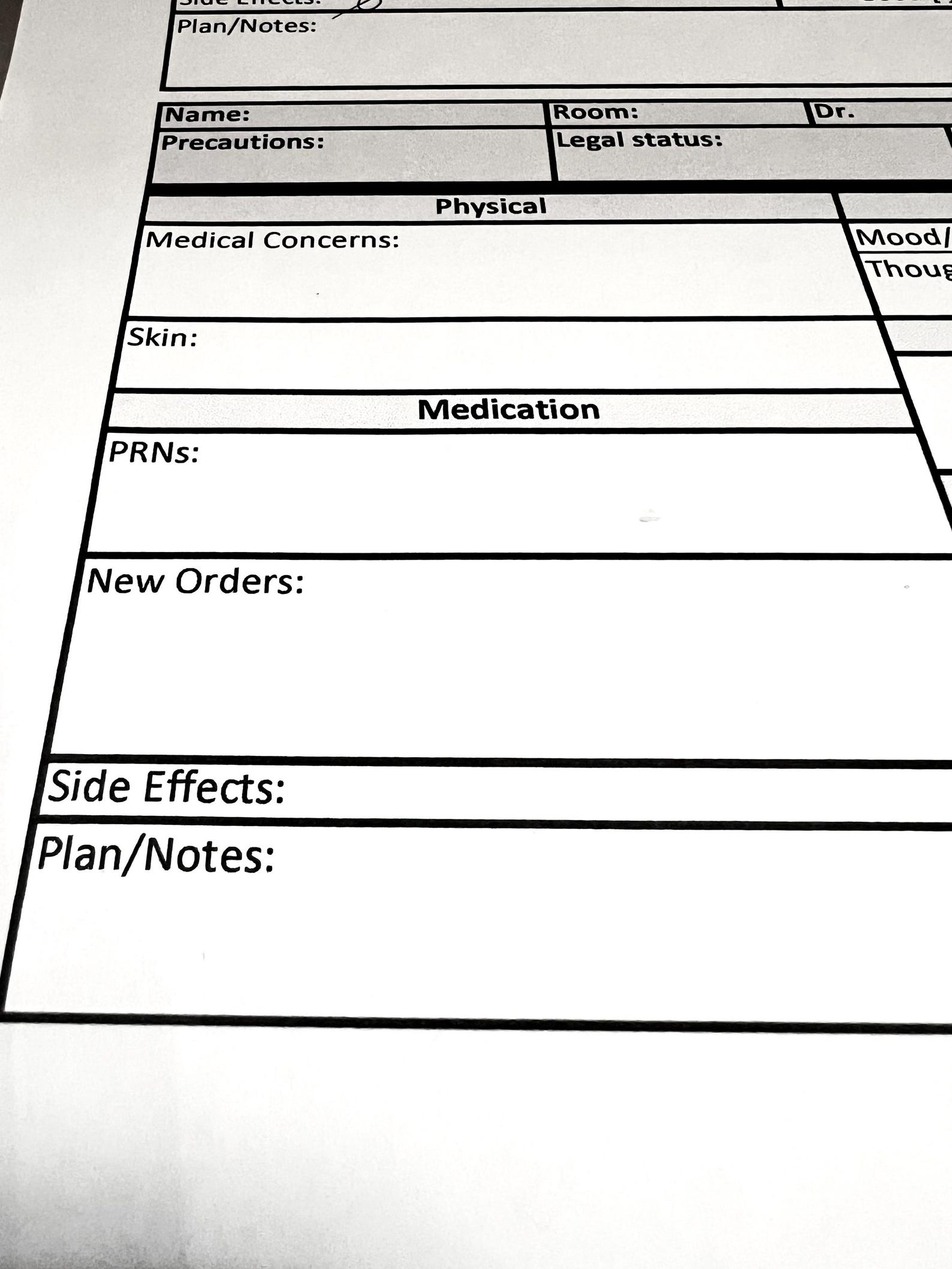 Mental Health Report Sheet 2 Patient Psych Nurse Brain Printable Pages ...