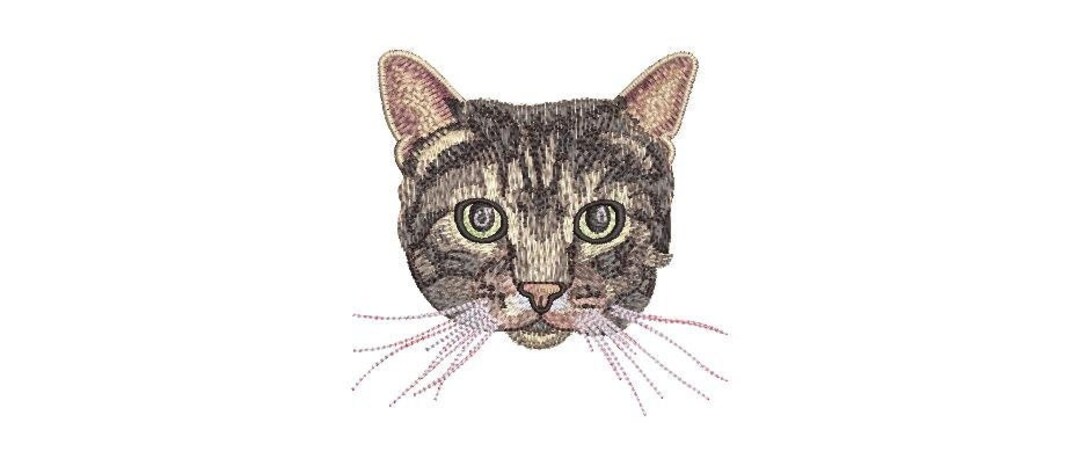 Tabby Cat Embroidery Design __ Instant Download__ Realistic Tabby Cat ...