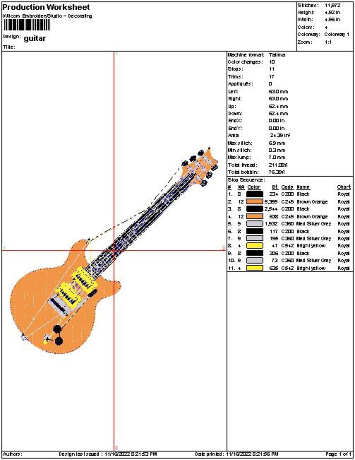 Guitar Embroidery Design __ Instant Download __ Guitar Embroidery ...