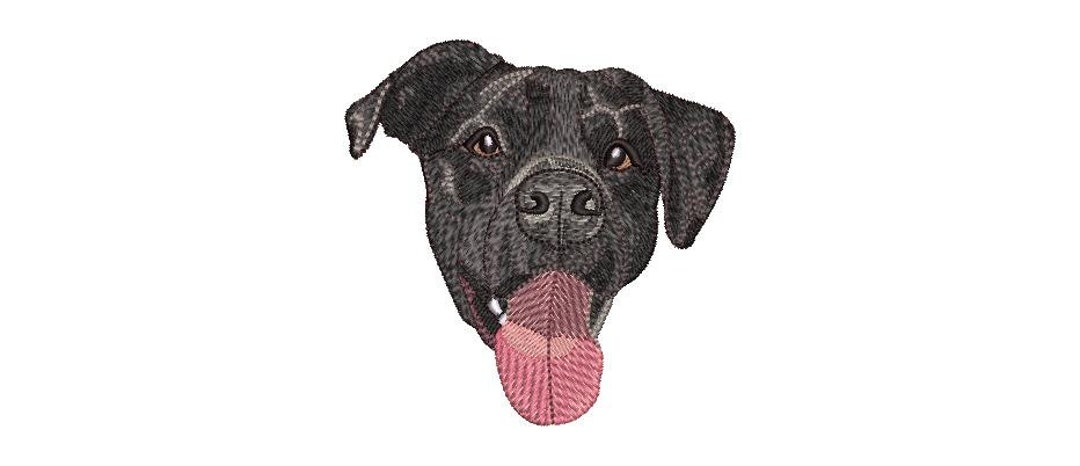Black Lab Embroidery Design __ Instant Download __ Happy Black Lab ...