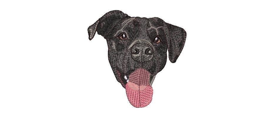 Black Lab Embroidery Design __ Instant Download __ Happy Black Lab ...