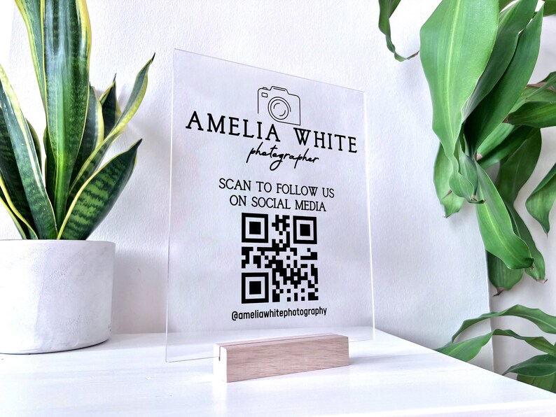 Custom Acrylic Business Decoration Sign Personalized QR - Etsy