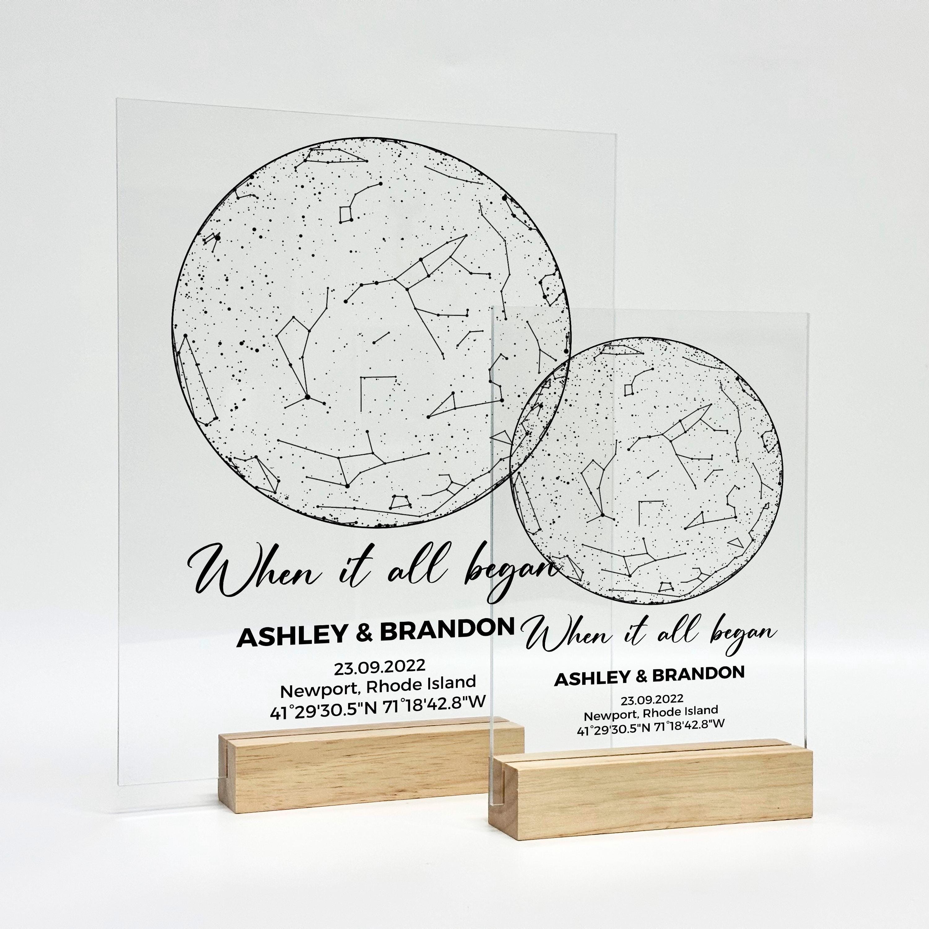 Custom Star Map by Date - Star Map Night Light Personalized ...