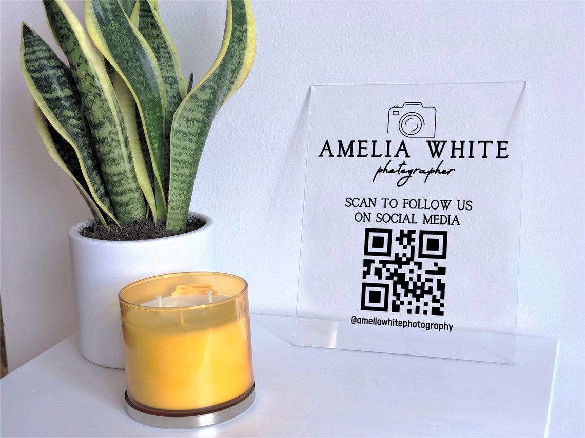 Custom Acrylic Business Decoration Sign Personalized QR - Etsy
