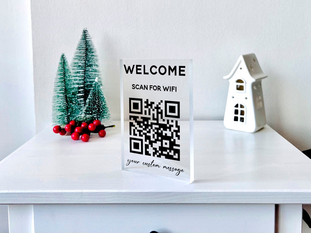 Personalized Wifi QR Sign - Personalized New Home Gift, QR Code Scanner ...