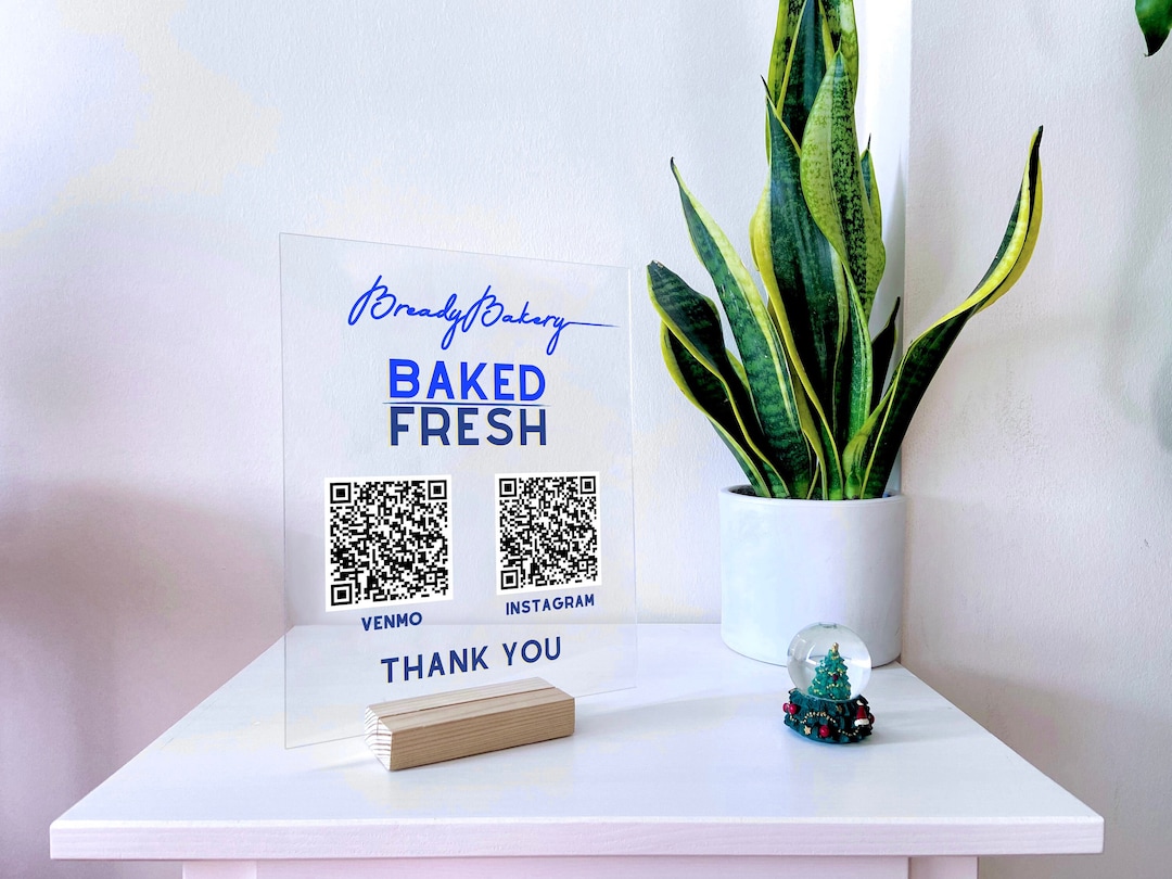 Personalized Acrylic Venmo QR Code Sign - Custom QR Sign, Shop Decor ...
